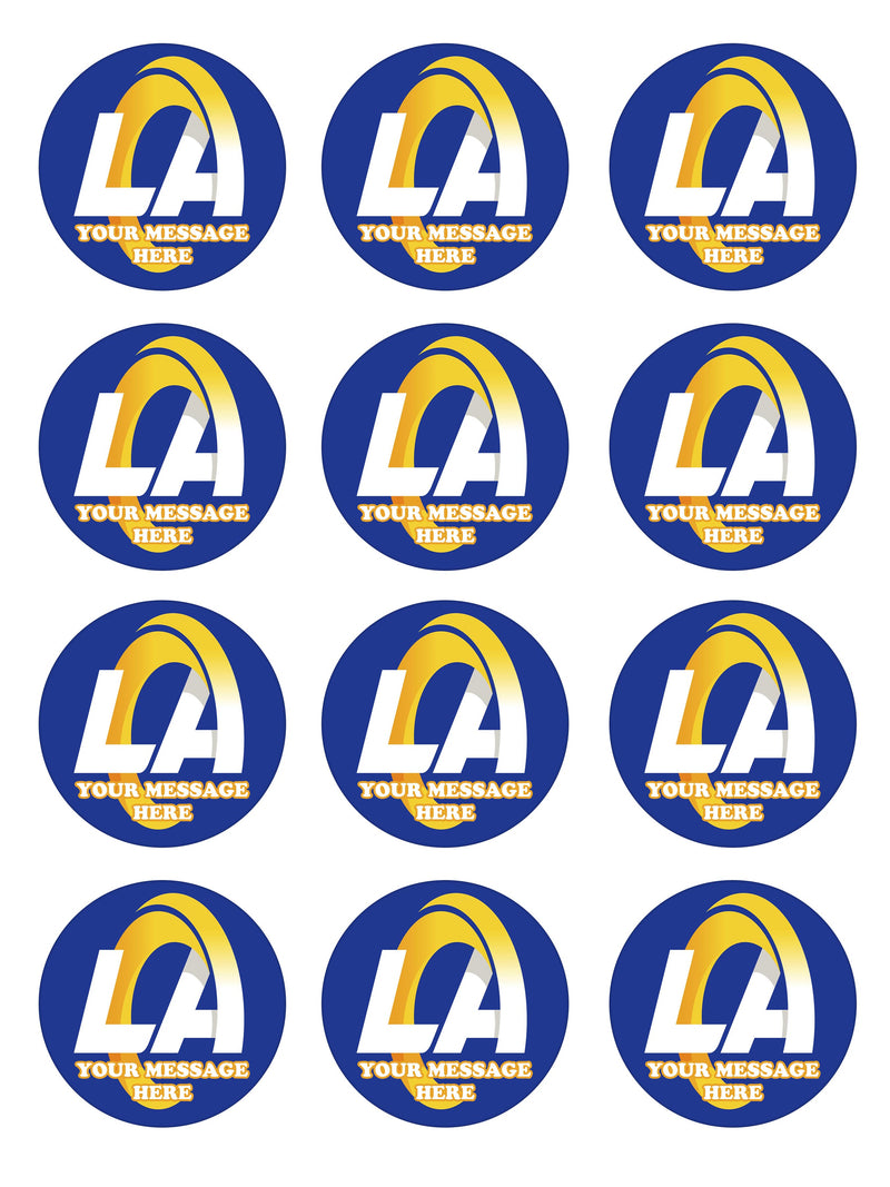 Los Angeles Rams Edible Cupcake Toppers (12 Images) Cake Image Icing S ...