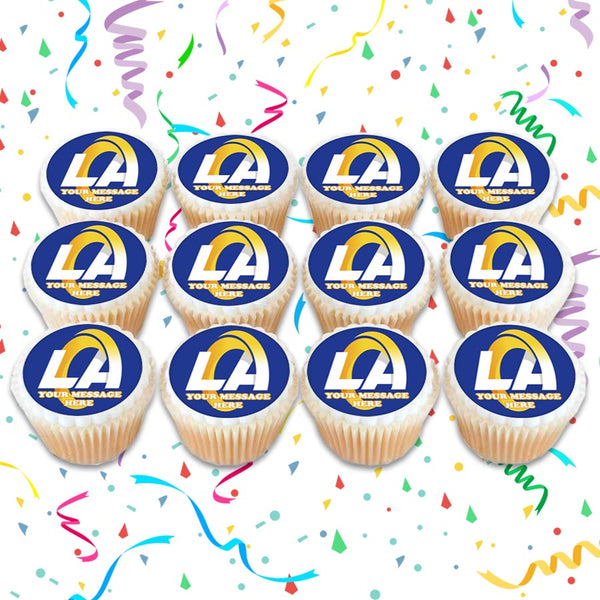 Los Angeles Rams Edible Cupcake Toppers (12 Images) Cake Image Icing S ...
