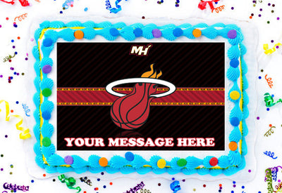 Miami Heat Edible Image Cake Topper Personalized Birthday Sheet Decora ...