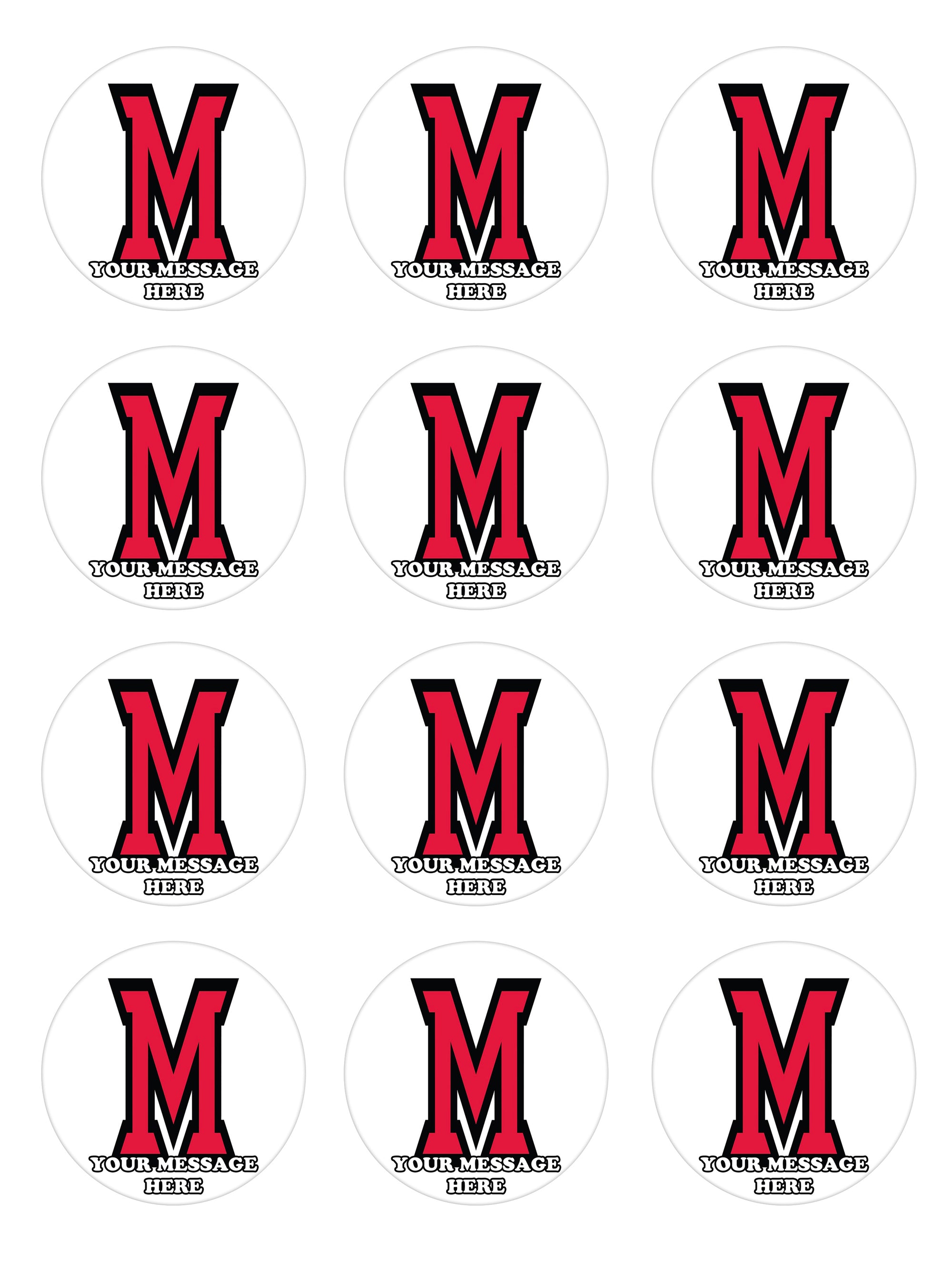 Miami University Edible Cupcake Toppers (12 Images) Cake Image Icing S ...