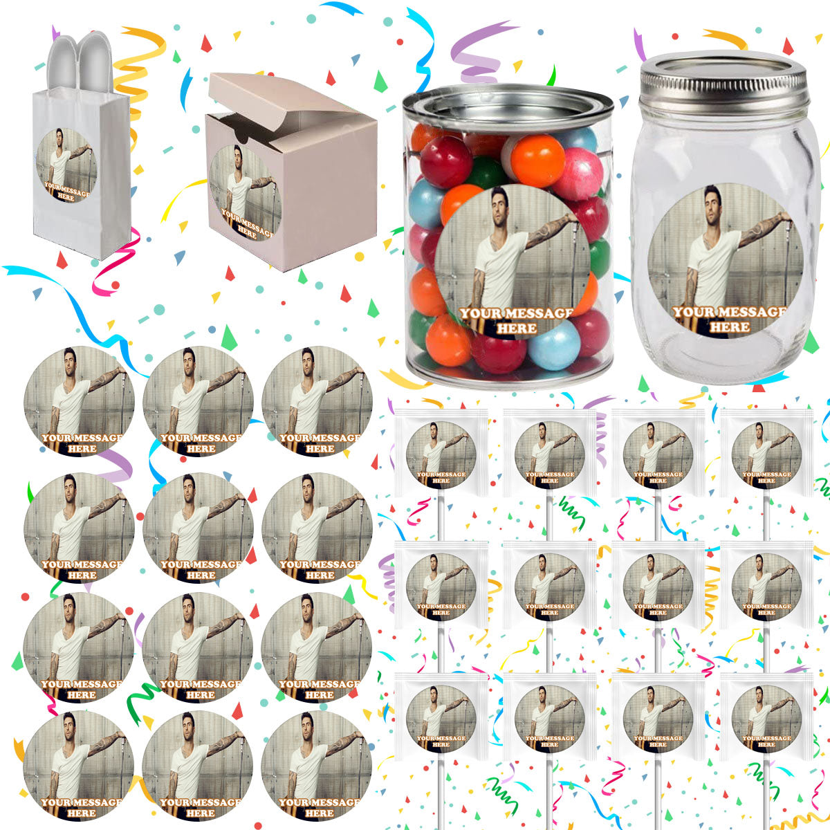 Adam Levine Party Favors Supplies Decorations Stickers 12 Pcs ...