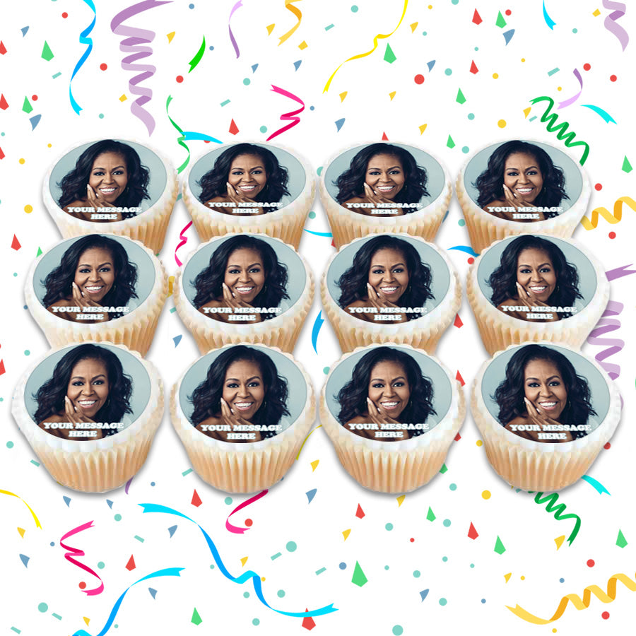 Michelle Obama Edible Cupcake Toppers (12 Images) Cake Image Icing Sug ...