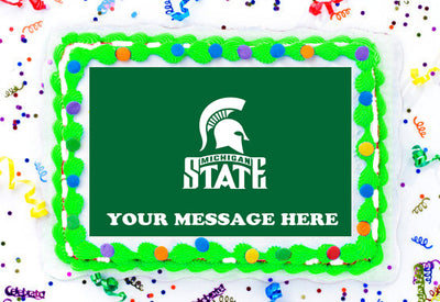 Michigan State Spartans Edible Image Cake Topper Personalized Birthday ...