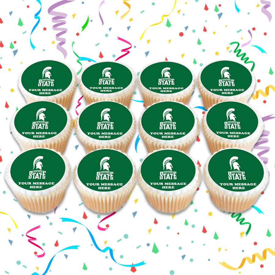Michigan State Spartans Edible Cupcake Toppers (12 Images) Cake Image ...