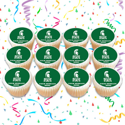 Michigan State Spartans Edible Cupcake Toppers (12 Images) Cake Image ...