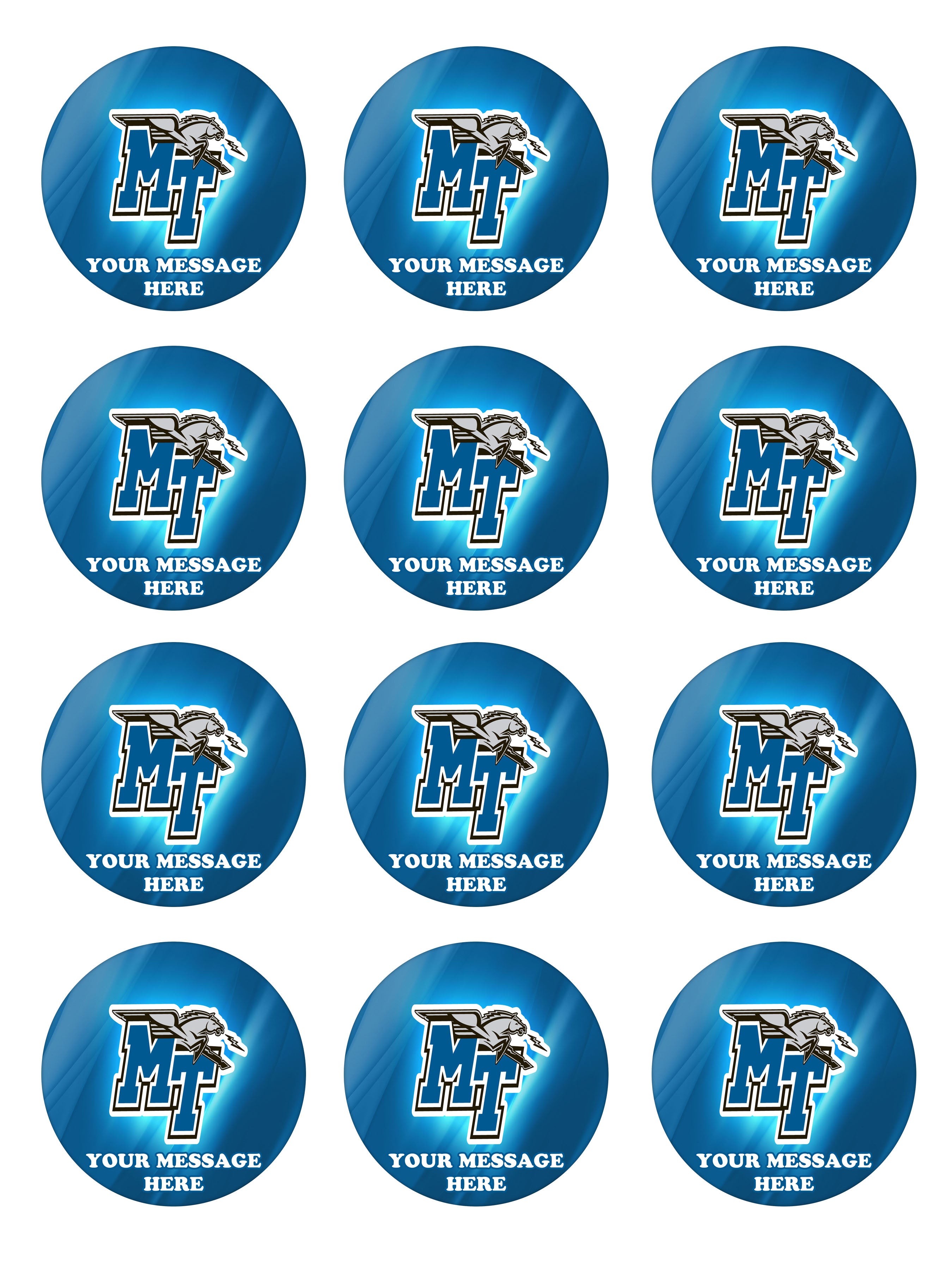 Middle Tennessee State University Edible Cupcake Toppers (12 Images) C ...