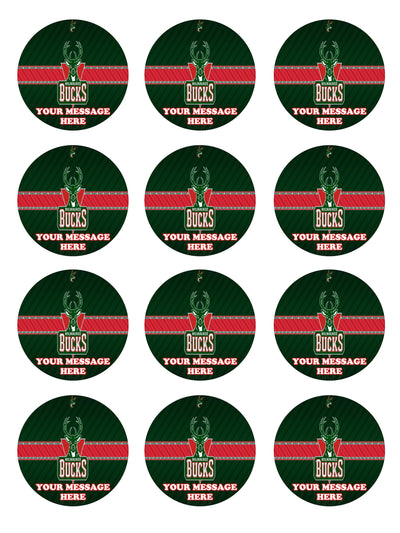 Milwaukee Bucks Edible Cupcake Toppers (12 Images) Cake Image Icing Su ...