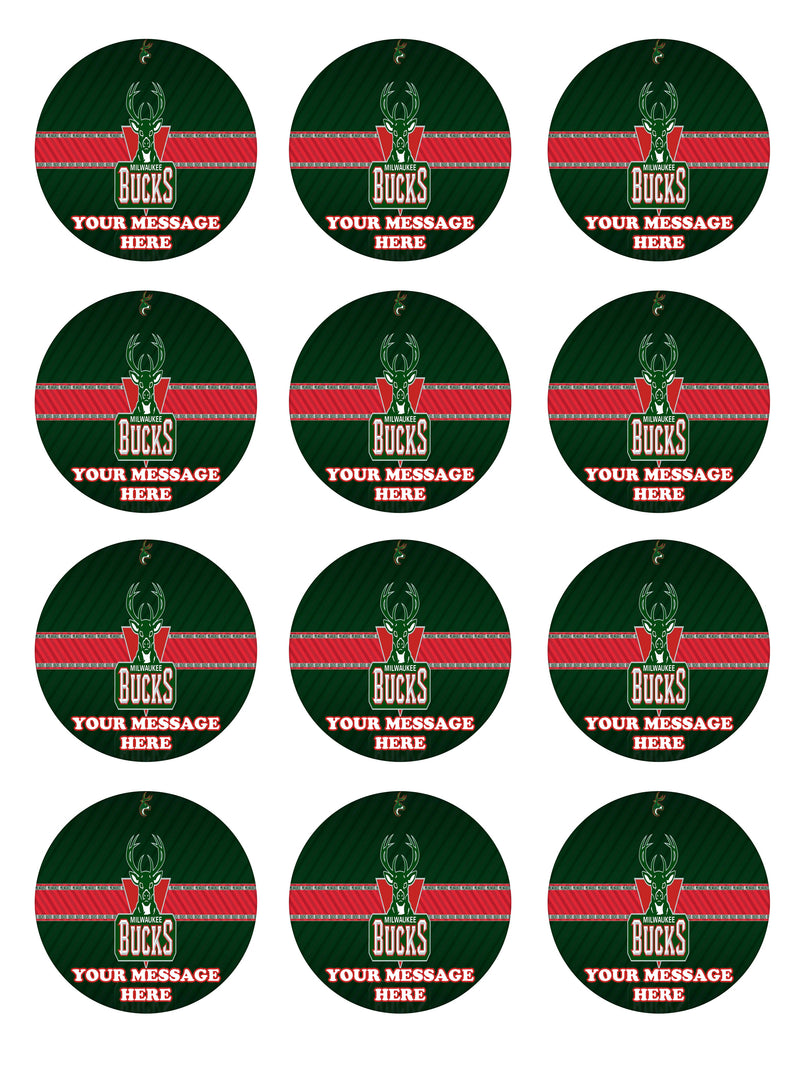 Milwaukee Bucks Edible Cupcake Toppers (12 Images) Cake Image Icing Su ...