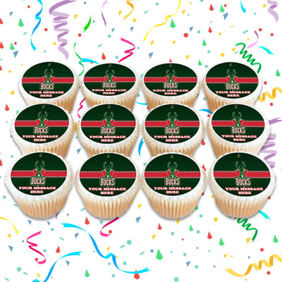 Milwaukee Bucks Edible Cupcake Toppers (12 Images) Cake Image Icing Su ...