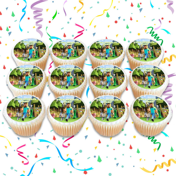 Geometry Dash Edible Cupcake Toppers (12 Images) Cake Image Icing Suga ...