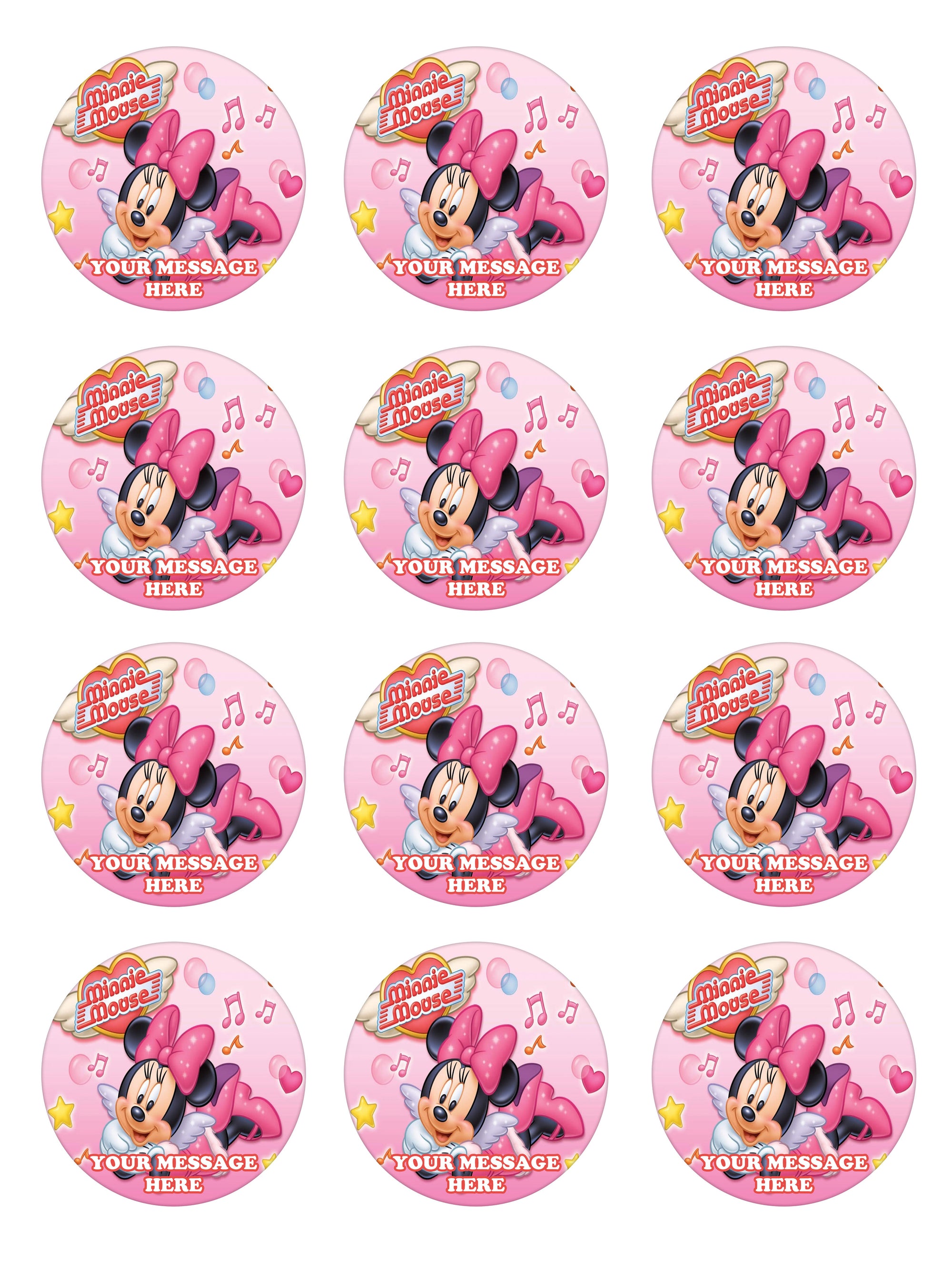 Minnie Mouse Edible Cupcake Toppers (12 Images) Cake Image Icing Sugar ...