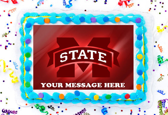 Mississippi State University Edible Image Cake Topper Personalized Bir ...
