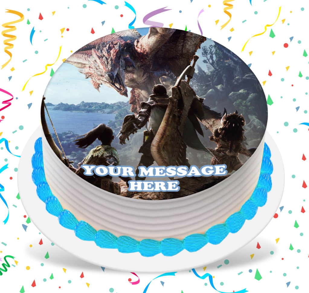 Monster Hunter World Edible Image Cake Topper Personalized Birthday Sh ...
