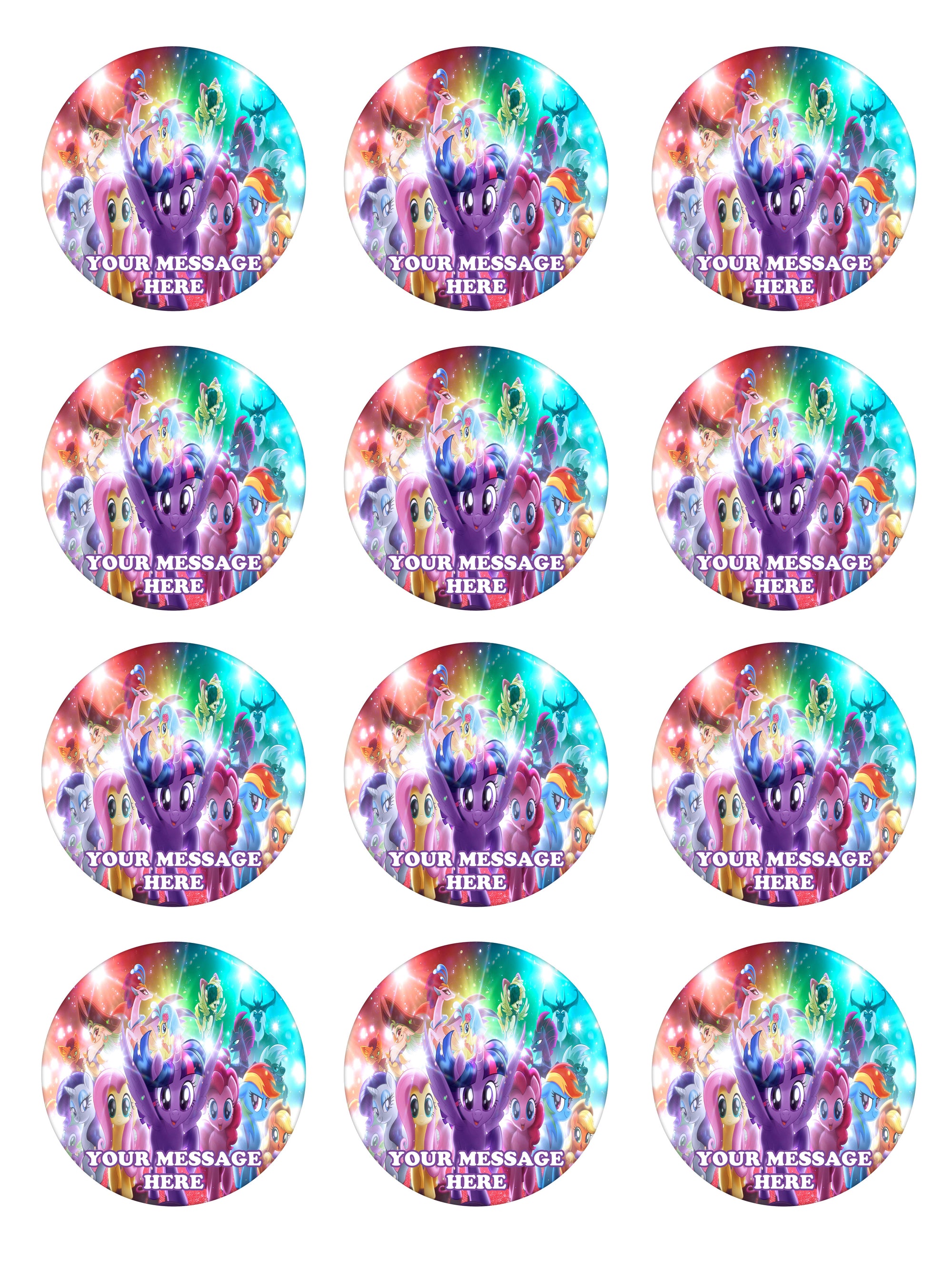 My Little Pony Edible Cupcake Toppers (12 Images) Cake Image Icing Sug ...