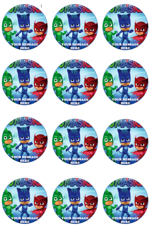 PJ Masks Edible Cupcake Toppers (12 Images) Cake Image Icing Sugar She ...