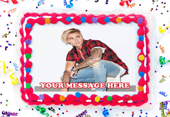 Justin Bieber Edible Image Cake Topper Personalized Birthday Sheet Dec ...