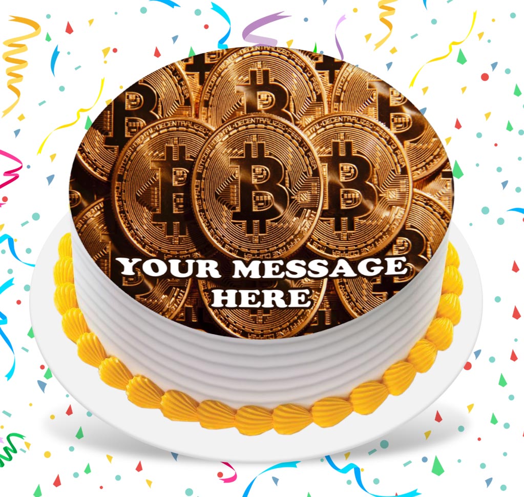 Bitcoin Edible Image Cake Topper Personalized Birthday Sheet Custom Fr ...