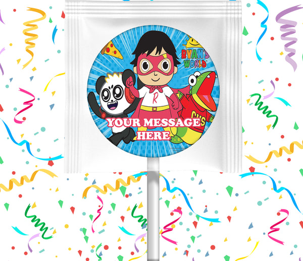 Ryan's World Lollipops Party Favors Personalized Suckers 12 Pcs ...