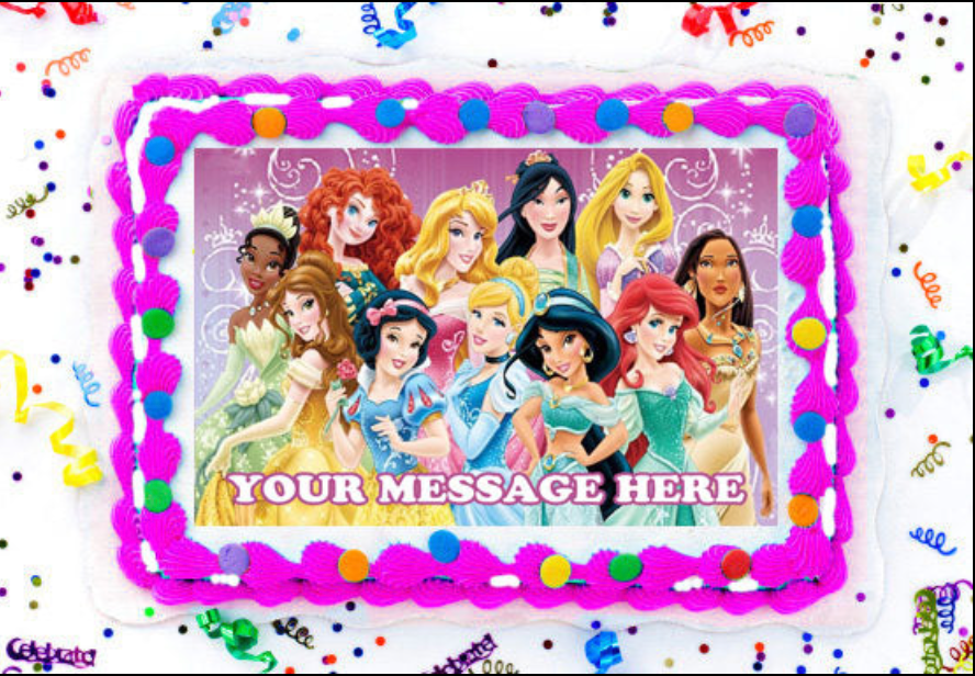 Disney Princess Edible Image Cake Topper Personalized Birthday Sheet D ...