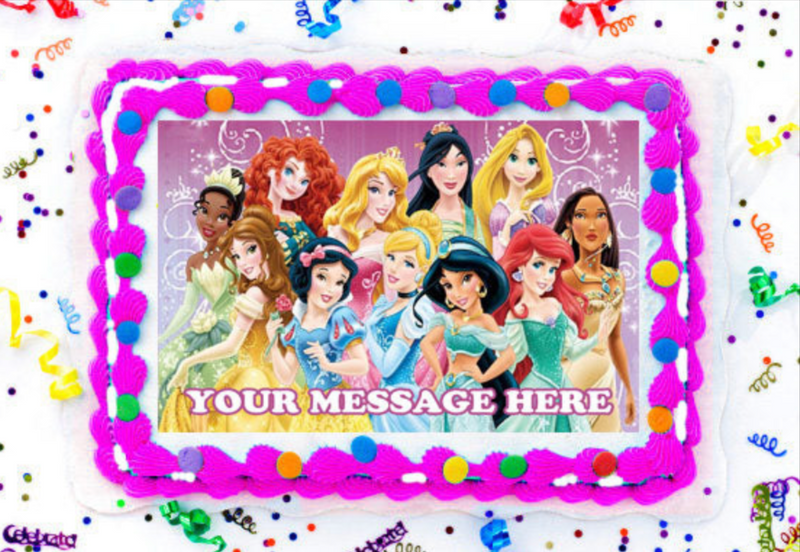 Disney Princess Edible Image Cake Topper Personalized Birthday Sheet D ...