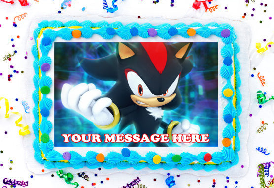 Shadow The Hedgehog Edible Image Cake Topper Personalized Birthday She ...
