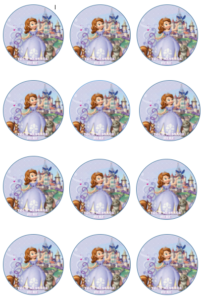 Sofia The First Cupcake Toppers