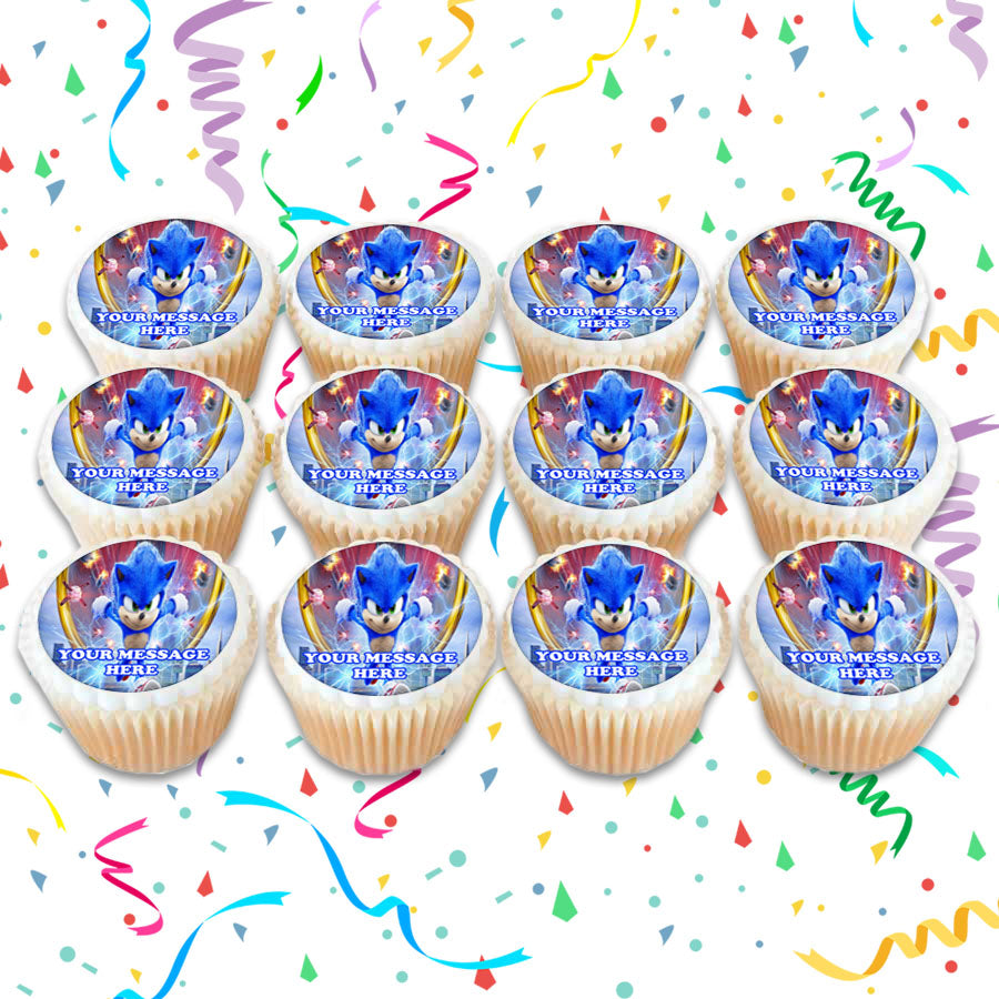 Sonic The Hedgehog Edible Cupcake Toppers (12 Images) Cake Image Icing ...
