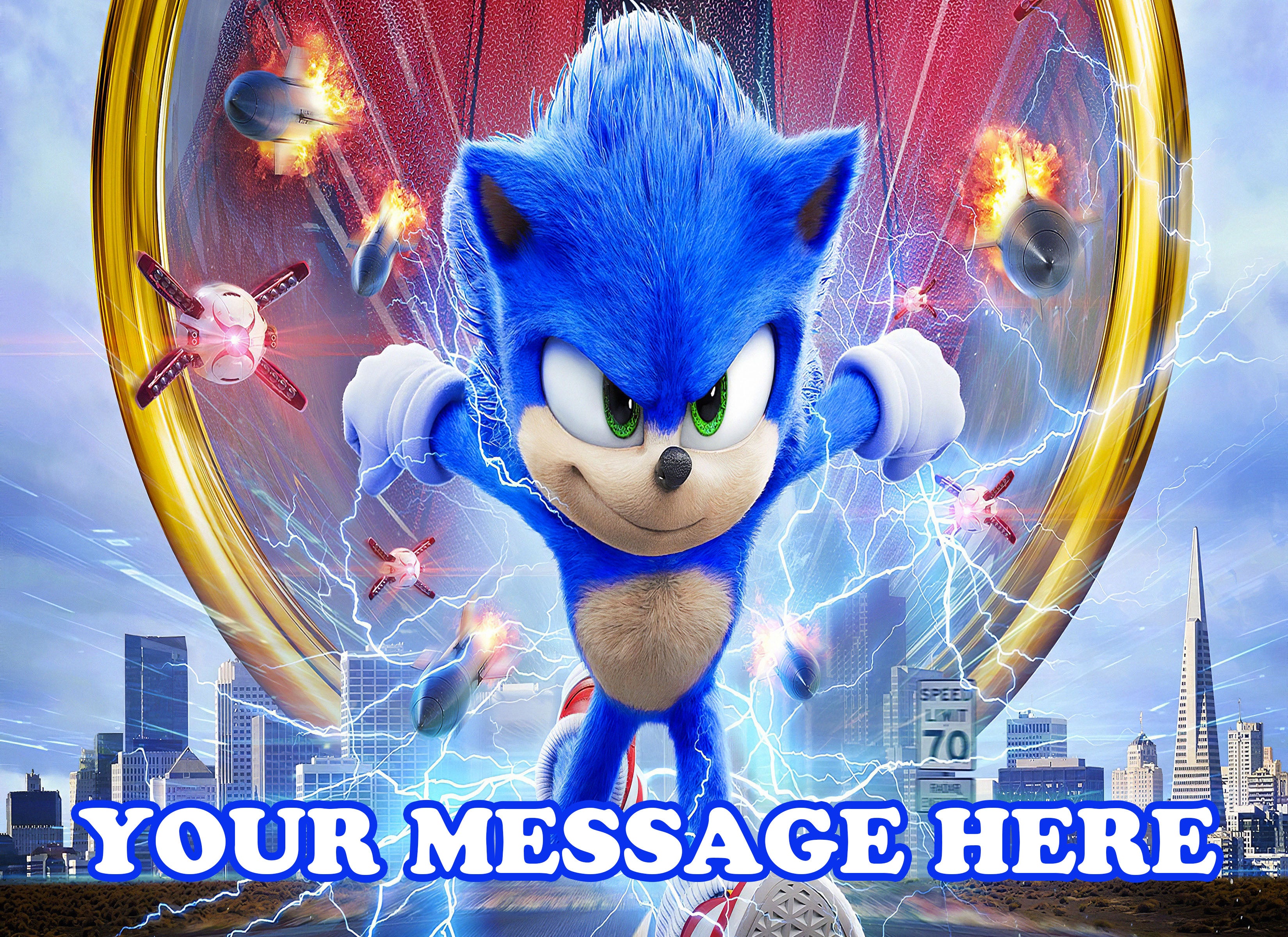 Sonic The Hedgehog Edible Image Cake Topper Personalized Frosting Icin ...