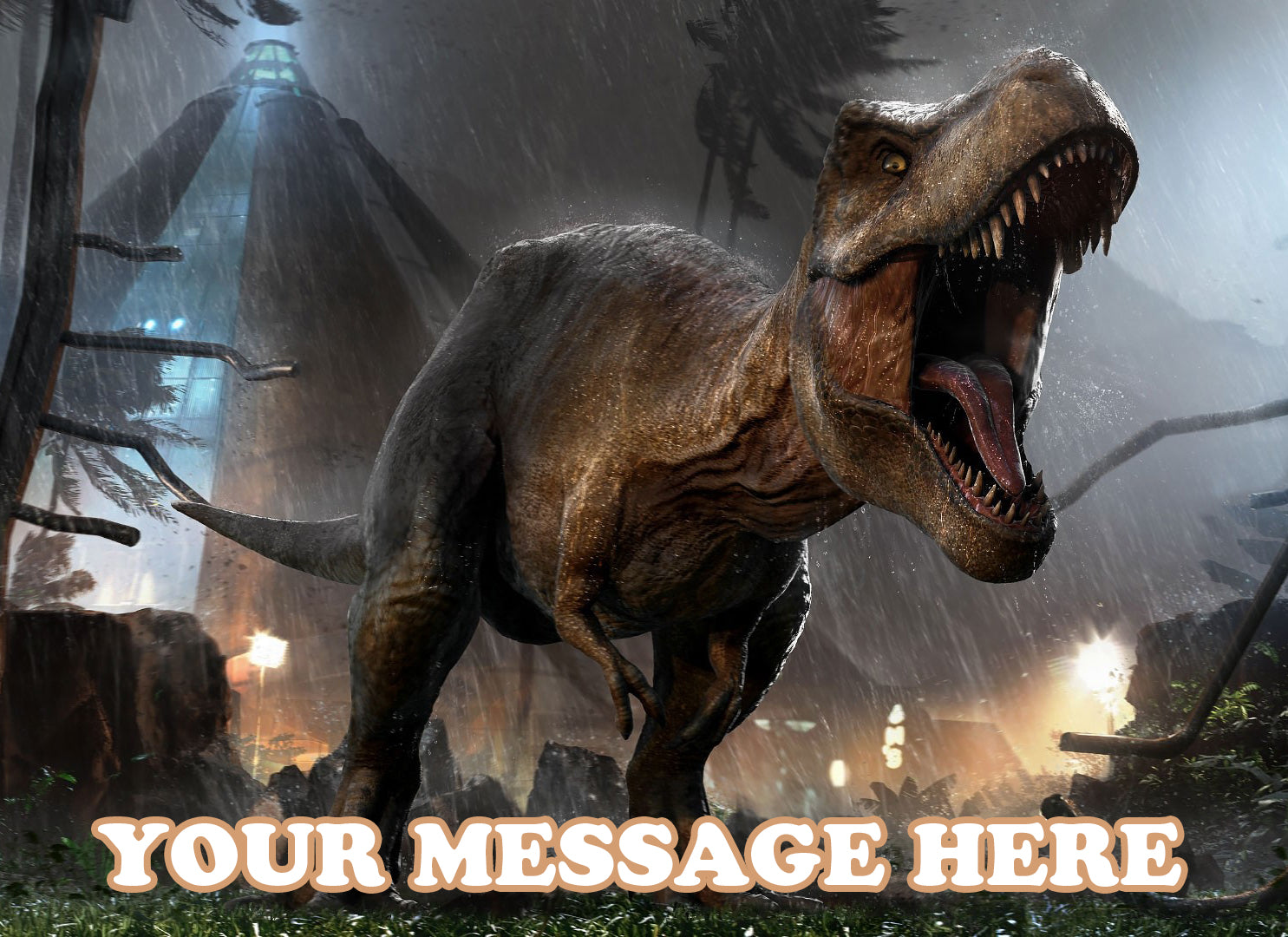 T Rex Dinosaur Edible Image Cake Topper Personalized Birthday Sheet De ...