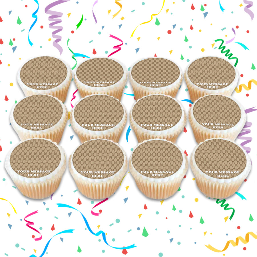 Gucci Edible Cupcake Toppers (12 Images) Cake Image Icing Sugar Sheet ...