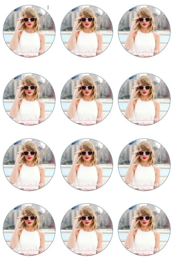 Taylor Swift Edible Cupcake Toppers (12 Images) Cake Image Icing Sugar ...