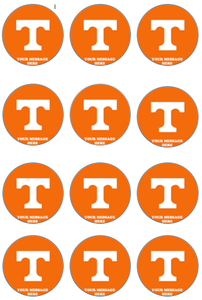 University Of Tennessee Edible Cupcake Toppers (12 Images) Cake Image ...