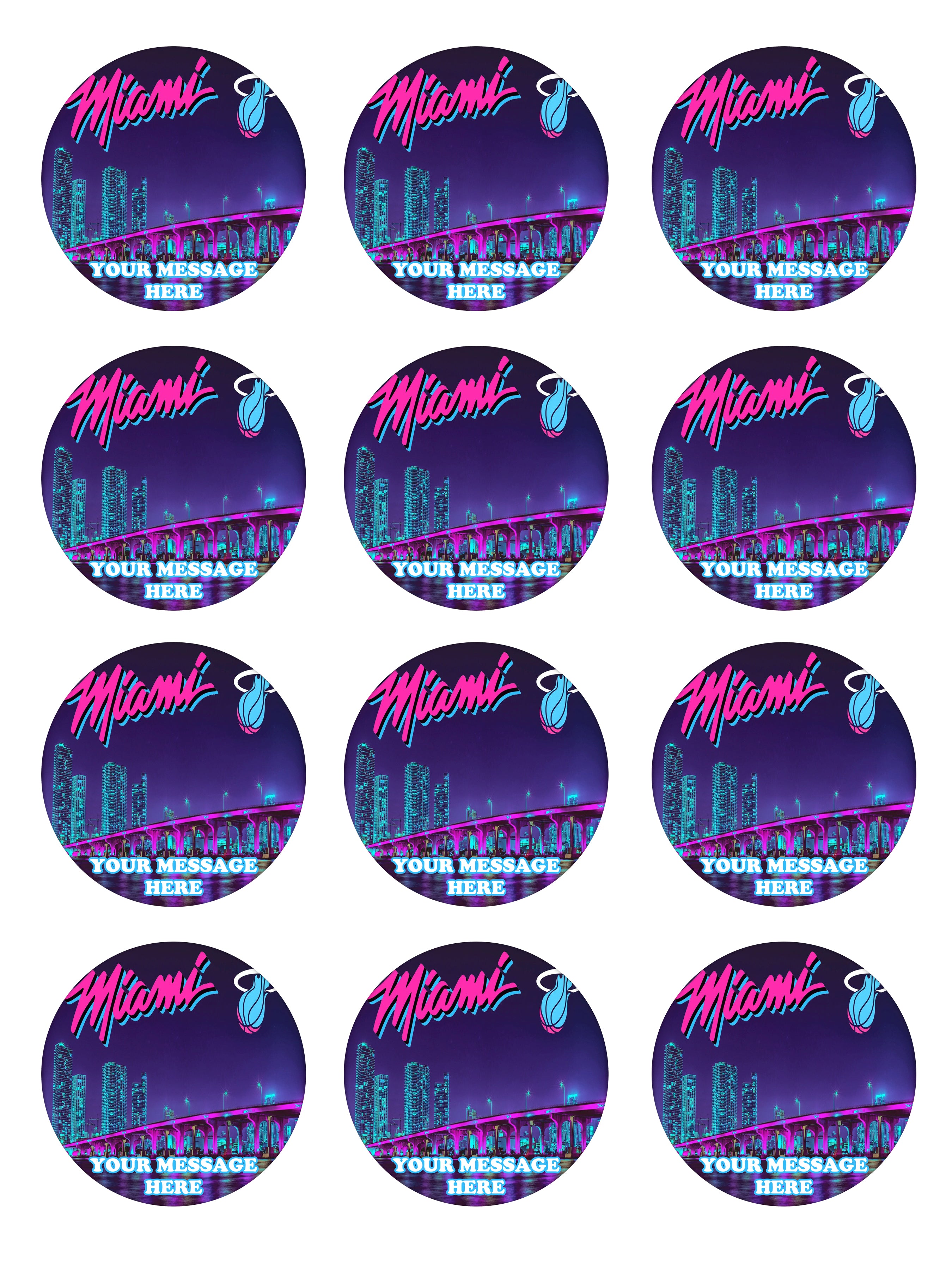 Miami Heat Edible Cupcake Toppers (12 Images) Cake Image Icing Sugar S ...