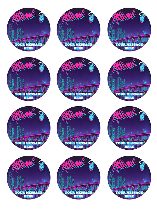 Miami Heat Edible Cupcake Toppers (12 Images) Cake Image Icing Sugar S ...