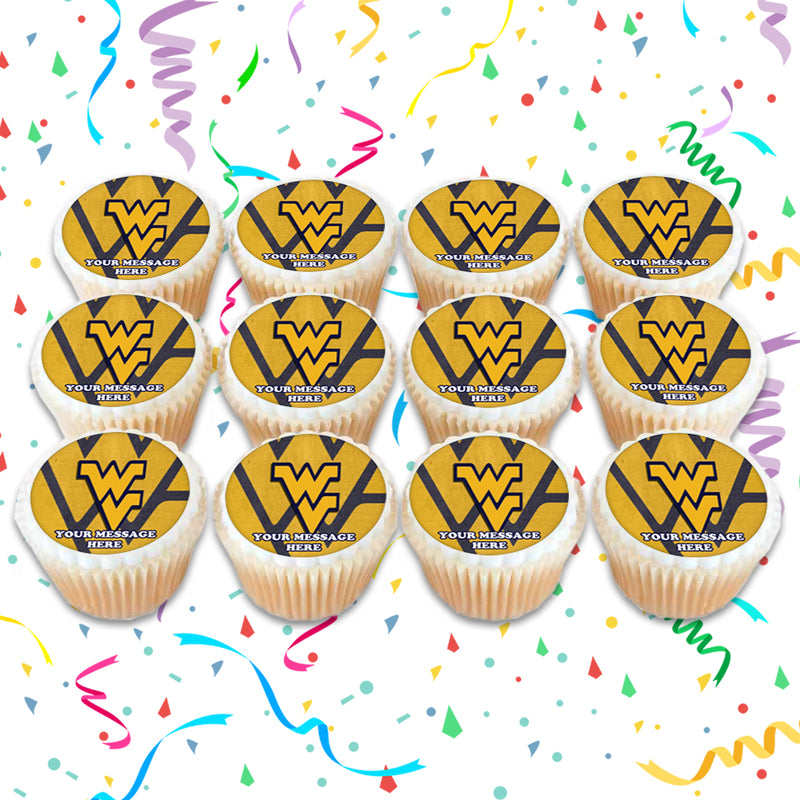 West Virginia University Edible Cupcake Toppers (12 Images) Cake Image ...