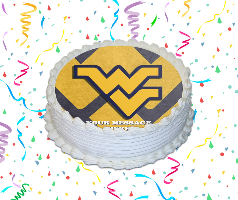 West Virginia University Edible Image Cake Topper Personalized Birthda ...